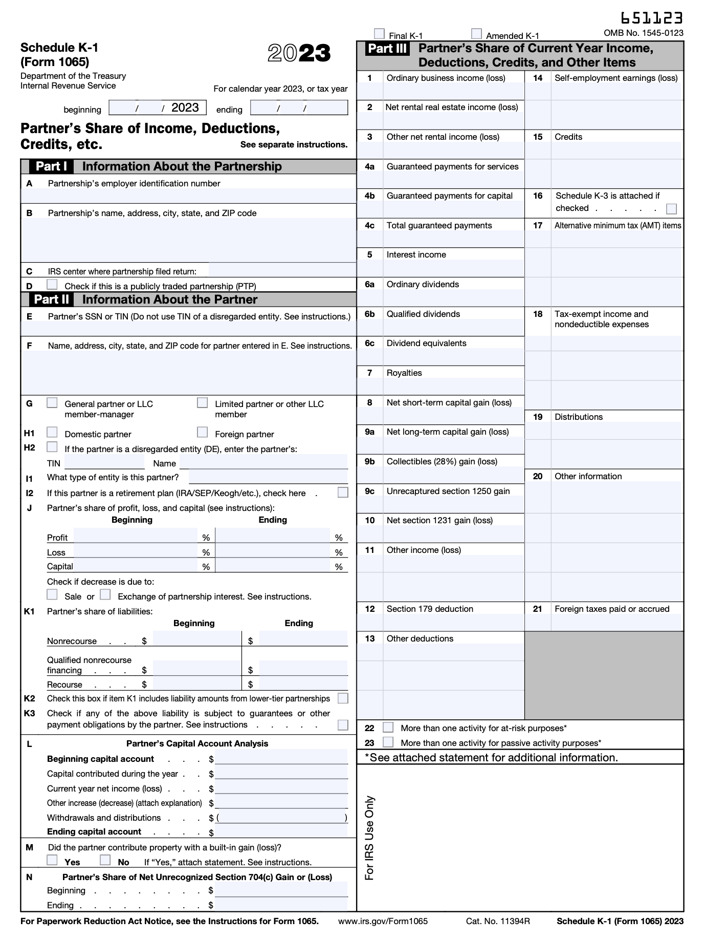 Instructions for Filling Out Form 1065 Schedule K-1 | Pilot Blog